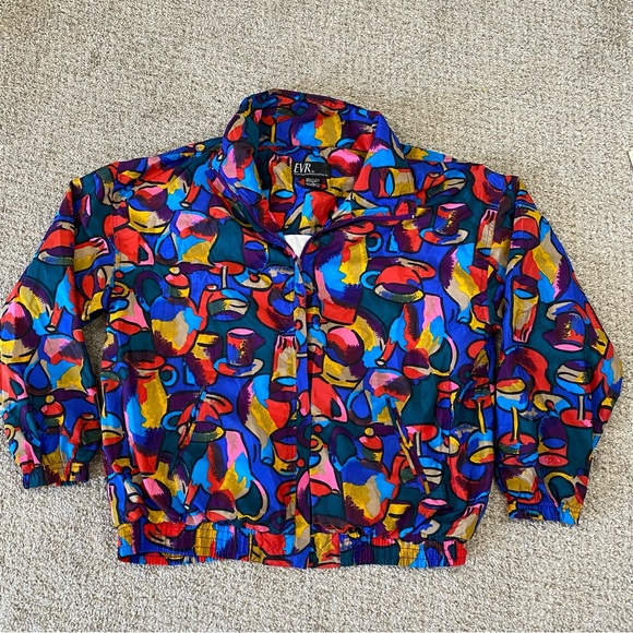 Vintage | Jackets & Coats | Vintage Abstract Art Bomber Jacket | Poshmark